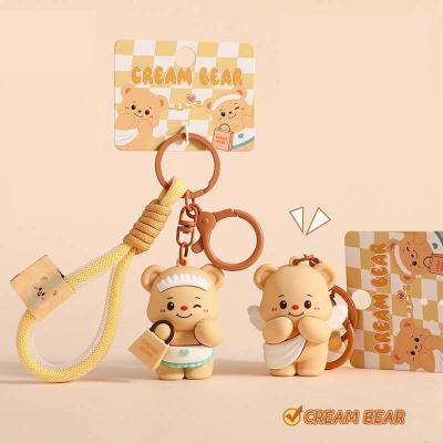 Cina Cartoon Animal Pendant Key Ring Silicone Keychain in vari colori per donne e bambini in vendita