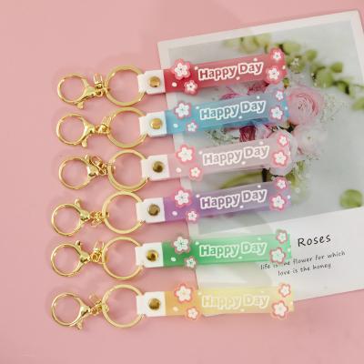 China Personalized Luminescent Silicone Pendant Keychain Wrist Keychain Bracelets For Keys Or Wallets for sale