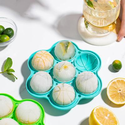 China Ice Ball Maker, TINANA Reusable 2.5 Inch Ice Cube Trays, Easy Release Silicone Round Ice Sphere Tray With Lids & Funnel For Whiskey, Cocktails & Bourbon Black for sale