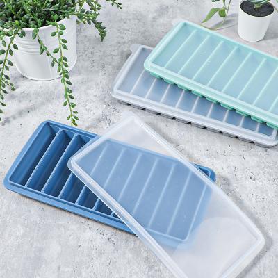 China Silicone Freezer Tray With Lid - 1 Cup Silicone Food Freezer Tray - Large Ice Cube Freezer Molds - Soup, Sauce, Leftovers, Homemade Meal Prep Freezing Kitchen Storage Containers for sale