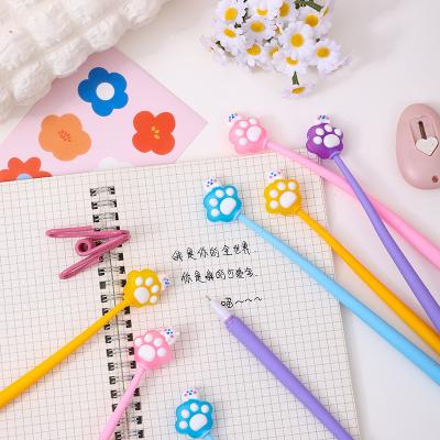 Cina 6 Pcs Cute Cartoon Gel Ink Pen, Shake Gel Pen For Kids And Girl,Kawaii Writing Pen Set For School Party Office Home,Student Gifts ((0.5mm,Cat Paw Design,Blacak), Giallo&Pink in vendita