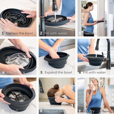 Cina Space-Saving Silicone Foldable Ice Bowl - Multi-Purpose Cold/Hot Therapy for Face & Beauty Treatments Perfect for Ice Facial Massage & Makeup Removal in vendita