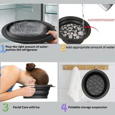 Cina Space-Saving Silicone Foldable Ice Bowl - Multi-Purpose Cold/Hot Therapy for Face & Beauty Treatments Perfect for Ice Facial Massage & Makeup Removal in vendita