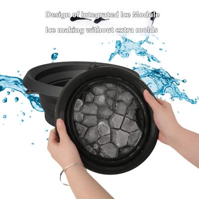 Cina Grande ciotola in silicone per bagno di ghiaccio per il viso con vassoio per ghiaccio integrato, design pieghevole e appendibile per riporla e trasportarla facilmente, bagno di ghiaccio per il viso a casa e in viaggio in vendita