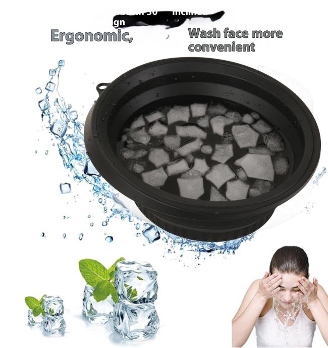 Folded silicone bowl for compact storage