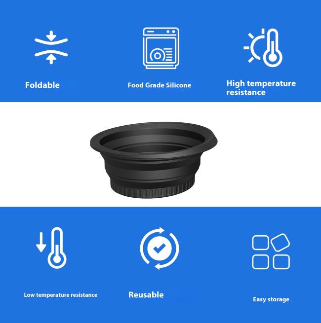Size comparison of folded vs unfolded bowl