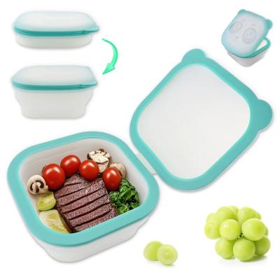 China Reusable And Collapsible Silicone Lunch Box With Leakproof Airtight Seal – BPA-Free, Food-Grade, Microwave & Freezer Safe, Eco-Friendly And Durable Food Storage Container For Meal Prep, Office, School for sale