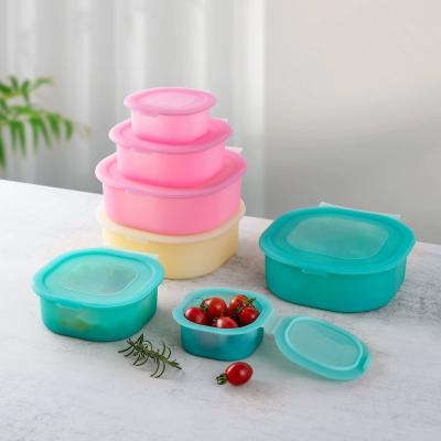China 3-Pack Square Silicone Food Storage Containers – Food-Grade, BPA-Free, Microwaveable And Dishwasher Safe, Leakproof Lids, Space-Saving Stackable Design Ideal For Healthy Meal Prep, Kids’ Lunchboxes for sale