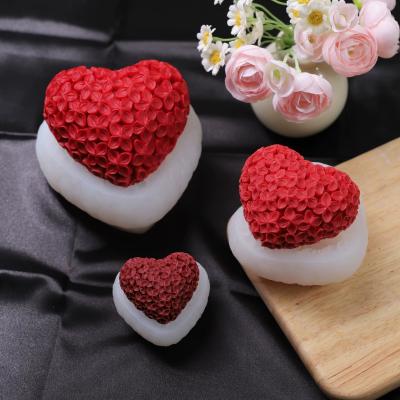 China Platinum Silicone 3D Rose Heart Mold for Chocolate Fondant Soap for sale