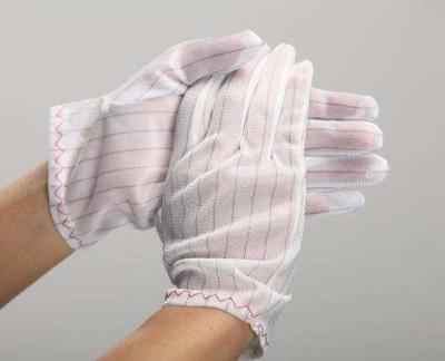 China Cleanroom Use Polyester Antistatic Gloves ESD Stripe gloves for electronic for sale