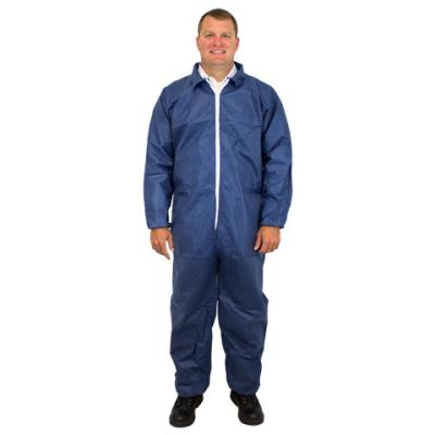 China SMS Fabric Safety Disposable Coverall Suit Mens Work Overalls With Collar for sale