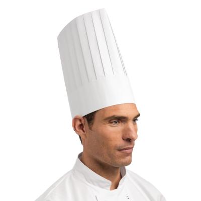 China Adjustable Pleated Disposable Paper Chef Hats Cooking Cap For Food Industry for sale