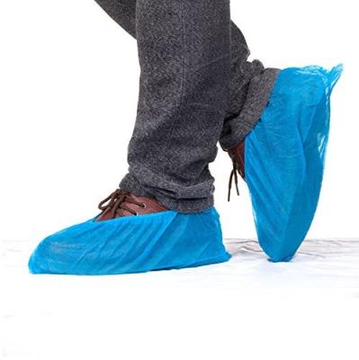 China Anti Slip Disposable CPE Overshoes Plastic Shoe Cover Made By Machine for sale