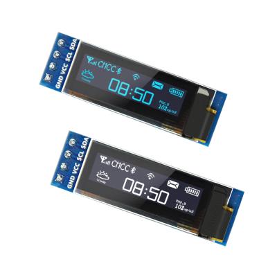 China 0.91 Inch OLED Display SSD1306 Driver  128*32 Resolution IIC Interface OLED Module with White Color Blue Color for sale