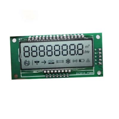 China 8 digits 23 pin custom segment TN LCD display glass with 53x25mm size for gas water electric meters for sale