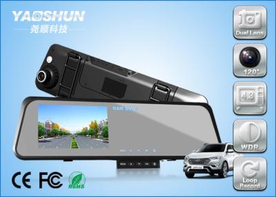 China De dubbele Achteruitkijkspiegel van de het Voertuigauto DVR van Cameragps met 4.3 Duimlcd het Scherm Te koop