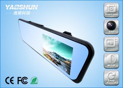 Cina Registratore esterno dello specchietto retrovisore di GPS della lente HD di sostegno completo doppio dell'automobile DVR in vendita