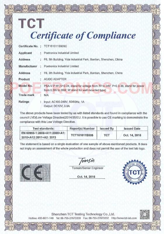 CE-LVD (PSA-V-P-W) - POETRONICS INDUSTRIAL LIMITED