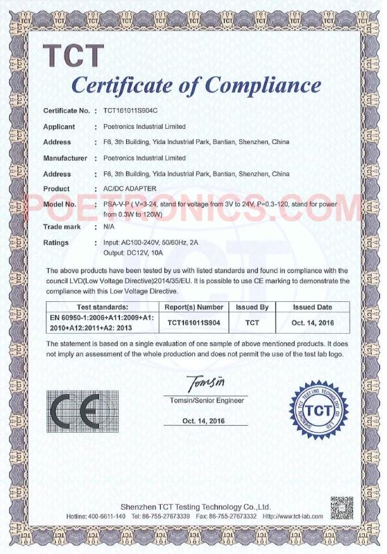 CE-LVD (PSA-V-P) - POETRONICS INDUSTRIAL LIMITED