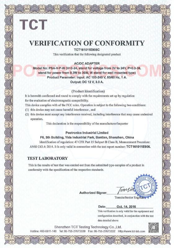 FCC (PSA-V-P-W) - POETRONICS INDUSTRIAL LIMITED
