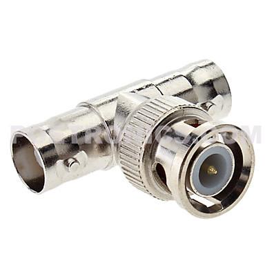 China Homem do divisor um de BNC-TC59 BNC a conector de duas fêmeas “T” para o cabo coaxial do CCTV à venda
