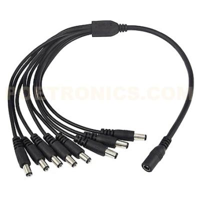 China DCS108 CCTV Eight Way One Female to Eight Male 12V DC Power Splitter Cable for sale