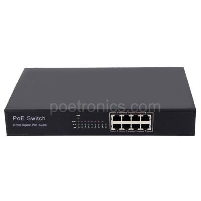 China Interruptor do ponto de entrada do gigabit 30W do porto IEEE802.3at de POE-S1080T 8 (poder 150W incorporado) à venda