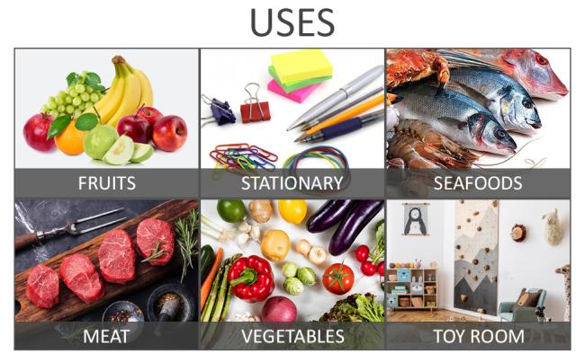 SPN-ONL, borse della chiusura lampo per la verdura, frutti, carne, pesce, prodotti alimentari, frigorifero, borsa per i frutti asciutti
