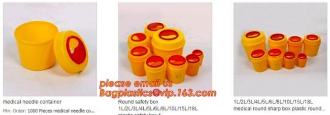 Yellow Plastic Medical Sharp Container for needles, Health and Medicals use disposable 5L Sharp container, sharp contain 68