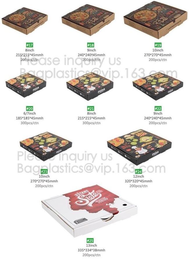 Custom Pizza Packing Paper Box Corrugated With Different Size, Recycle Paper Simple Pizza Package Lunch Box 2