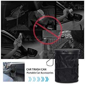Car Trash Can with Lid, Car Organizer Bag Storage
