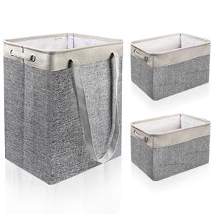 Hampers for laundry and storage baskets set, collapsible laundry baskets and foldable storage bins