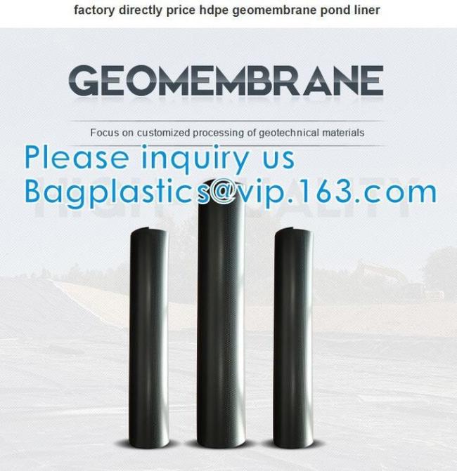 Construction Builder Film Waterproof Dampproof Clear / Black Plastic Poly Film Rolls PVC EPDM PONDS LINER Geomembrane 4