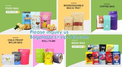 China Bio, eco, compost, Square bottom, Flat Bottom, Stand Up, Side Gusset, Zipper Top, With Window, Tear Notches for sale