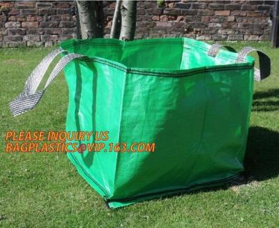 Cina Il gallone all'aperto del giardino della grande capacità impermeabilizza le borse residue tessute PE verde del prato inglese, borse riutilizzabili dello spreco di iarda in vendita