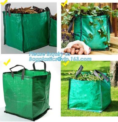 Cina Il gallone all'aperto del giardino della grande capacità impermeabilizza le borse residue tessute PE verde del prato inglese, borse riutilizzabili dello spreco di iarda in vendita