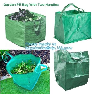 Cina Il gallone all'aperto del giardino della grande capacità impermeabilizza le borse residue tessute PE verde del prato inglese, borse riutilizzabili dello spreco di iarda in vendita