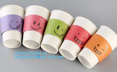 Cina Manica della tazza, ondulata sulla manica con stampa, logo di marca, tazza di carta calda, manica della tazza, manica riciclabile in vendita