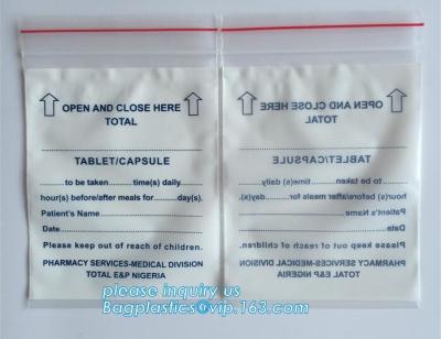 Cina Borse mediche biodegradabili della pillola, borsa della farmacia della chiusura lampo, sacchetto della pillola della guarnizione della presa, medicina, pillole, imballaggio delle droghe in vendita