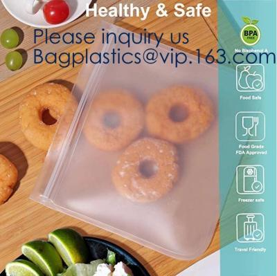 China PEVA, Silicone, Reusable Storage Resealable Freezer Food Bags, Leak Proof Zip lockk Airtight lunch Container for sale
