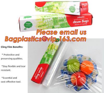 China Biodegradable Food Wrap, PE PVC Cling Film, PLA Cling Wrap With Slide Cutter, Alu Foil Roll, Parchment for sale