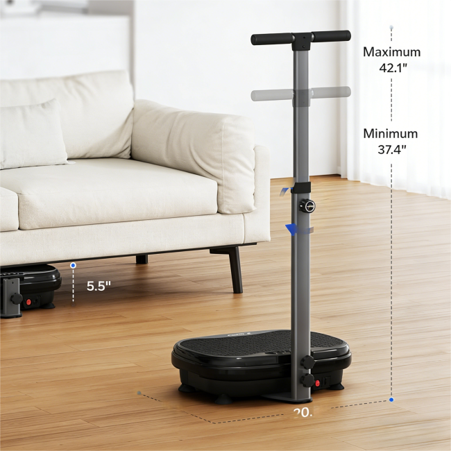 Vibration plate exercise machine features
