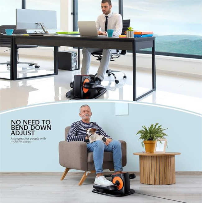 Under desk elliptical machine front view