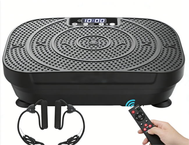 Vibration plate exercise machine features