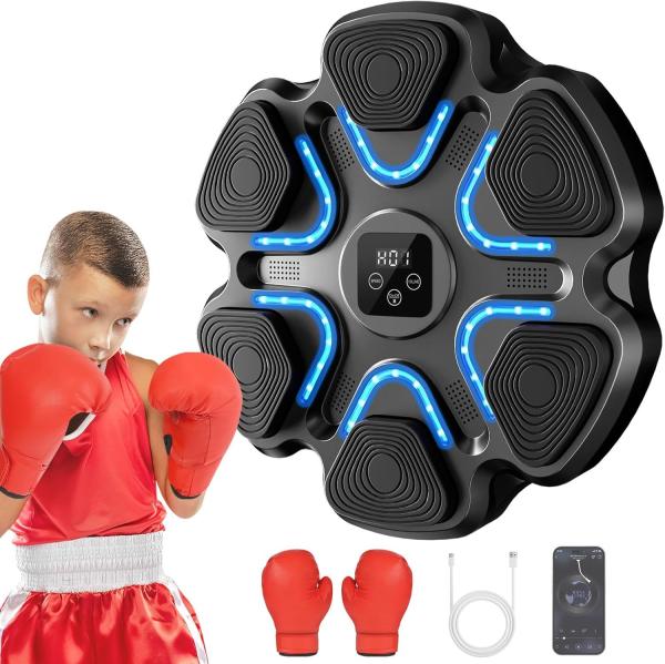 Quality Wall Mounted Music Boxing Machine Bluetooth Smart Boxing Target With LED Display for sale