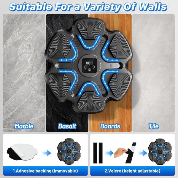 Quality Wall Mounted Music Boxing Machine Bluetooth Smart Boxing Target With LED Display for sale