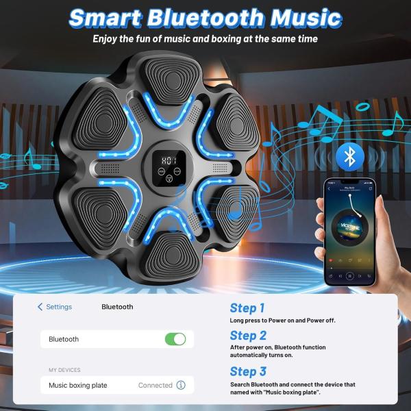 Quality Wall Mounted Music Boxing Machine Bluetooth Smart Boxing Target With LED Display for sale