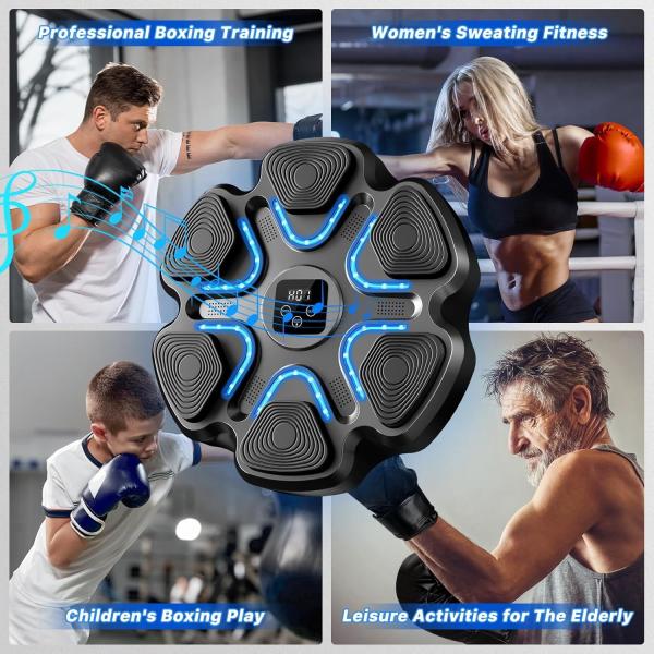 Quality Wall Mounted Music Boxing Machine Bluetooth Smart Boxing Target With LED Display for sale