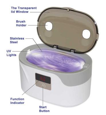 China UV Ultrasonic Retainer Cleaner Machine 45kHz Dental Cleaning Pod for sale