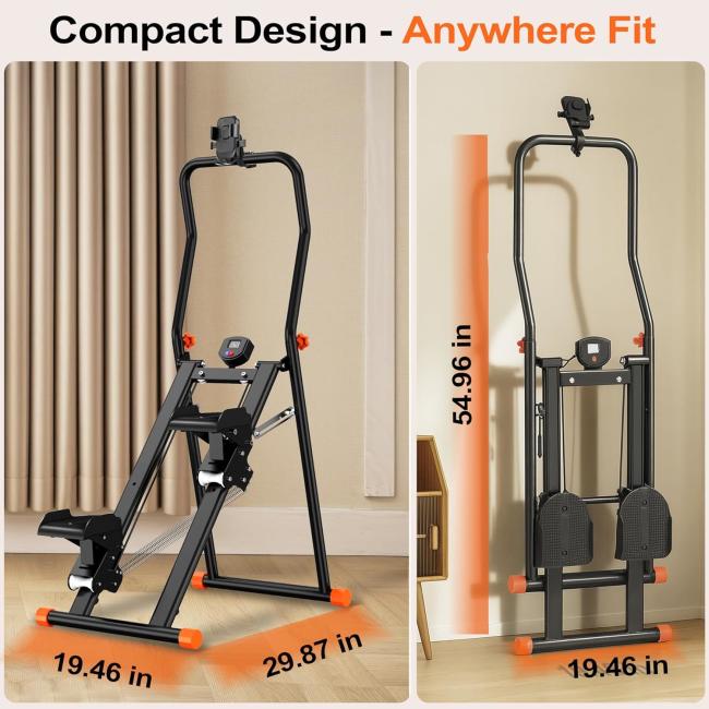 Compact home gym stair stepper machine front view